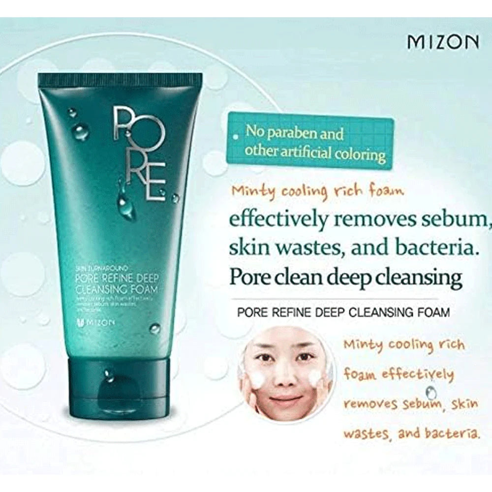 Mizon Pore Refine Deep Cleansing Foam 120ml– Beautycare Kuwait